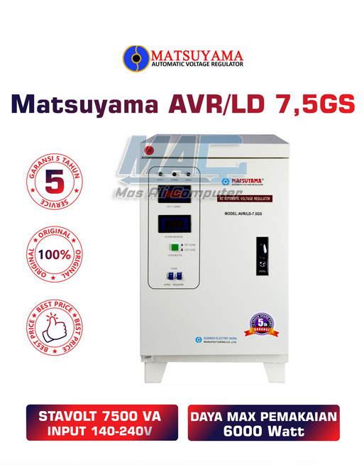 Stavolt Matsuyama 7500VA – AVR – LD – 7,5 GS | Mas Ali Computer